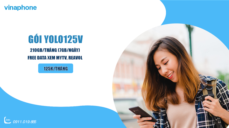 Cách đăng ký gói cước YOLO125V Vinaphone nhận 7GB/ngày, miễn phí data MyTV