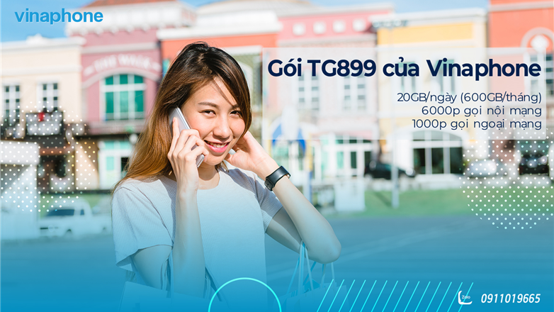 Đăng ký gói TG899 của VinaPhone nhận ngay 600GB + 7000 phút gọi